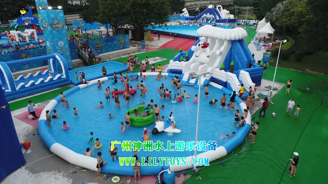 Inflatable Candy Land Water Park With Slide&pool Water Sport Games For ...