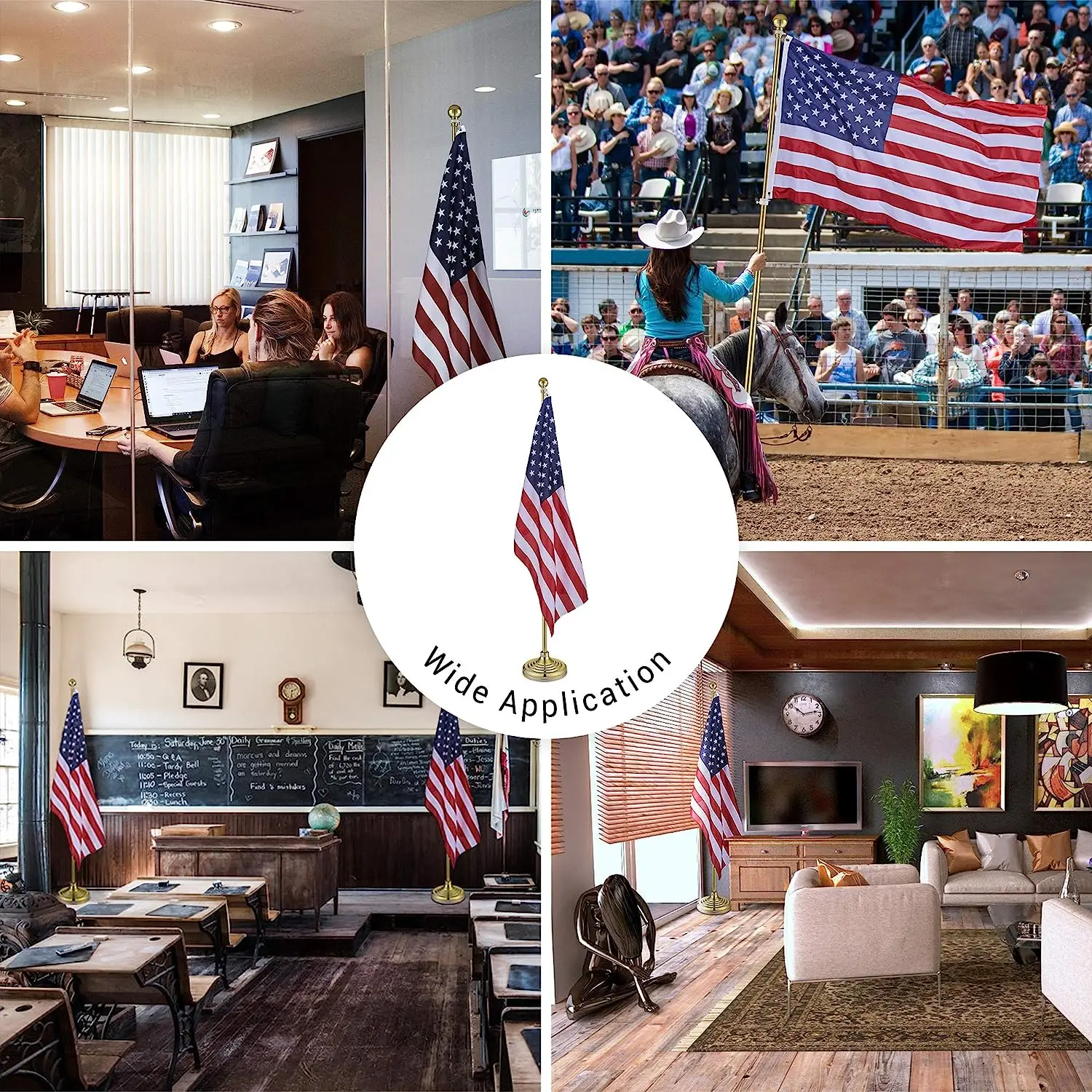 Indoor Telescopic Flag Pole with Base Aluminum Indoor Flagpole with ...