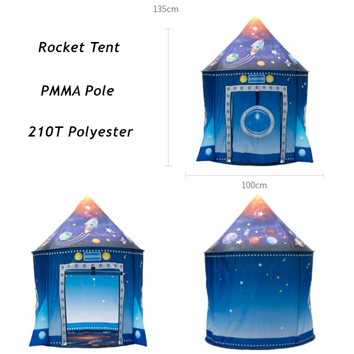 Princess Castle Rocket Ship Kids Teepee Tent House Pop Up Indoor And ...