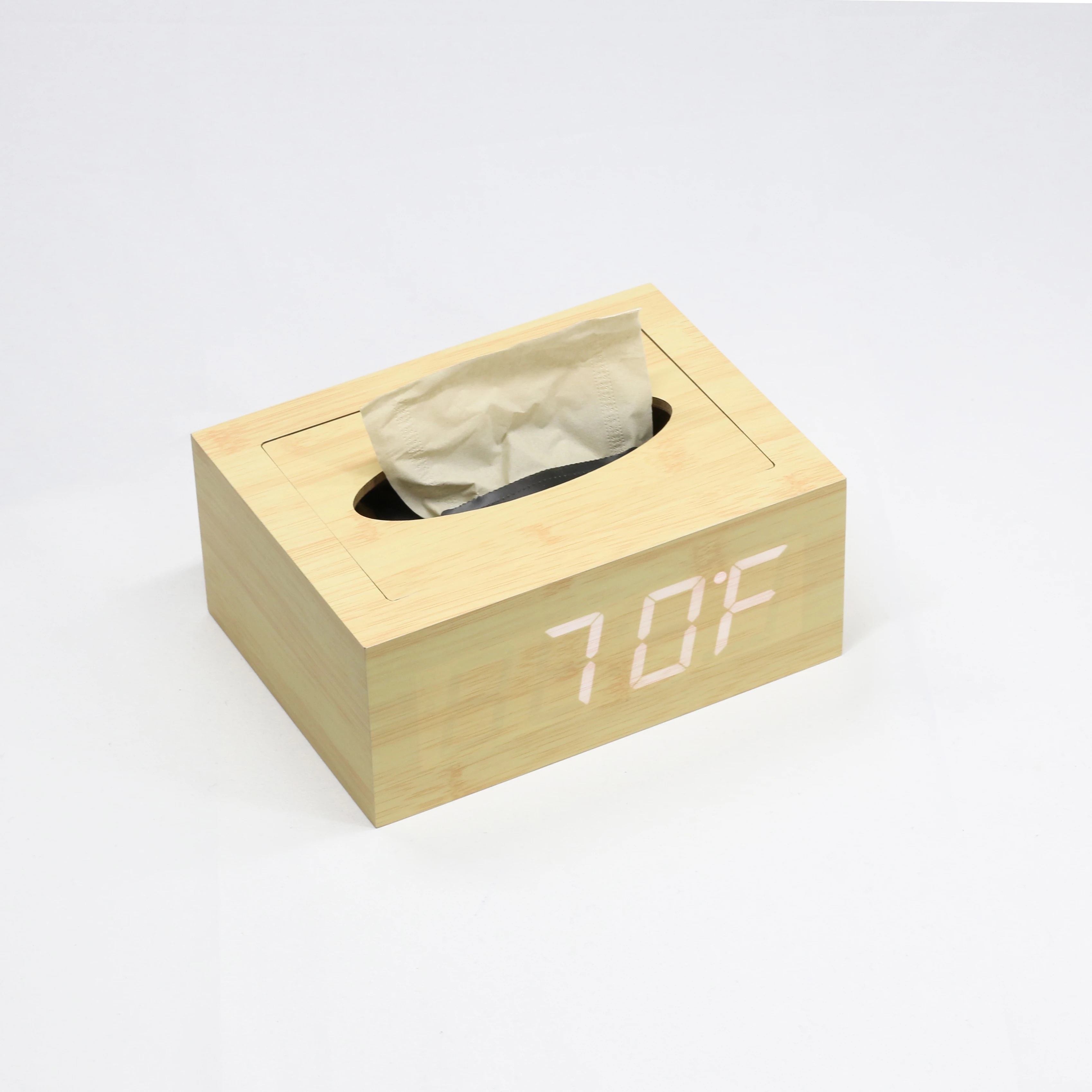 Kh-wc024 Large Square Rectangular Natural Wooden Tissue Box With Led ...