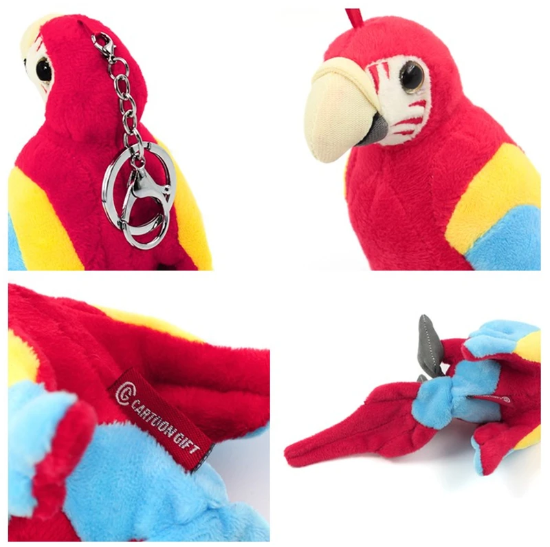 Custom Stuffed Birds Realistic Lovely Plush Parrot Keychain Toy - Buy ...