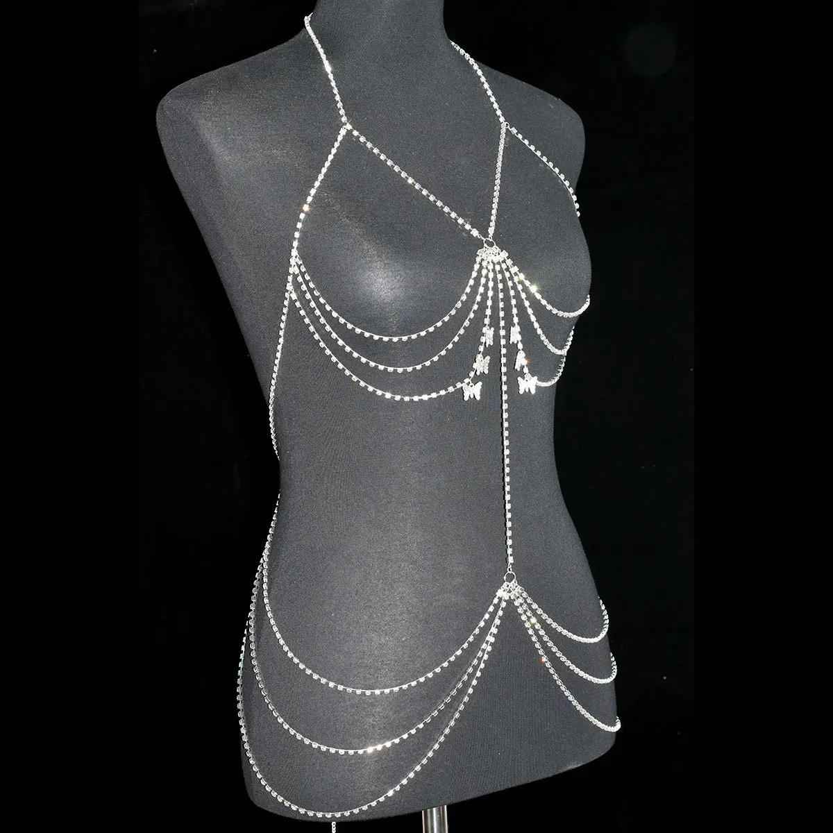 Sexy Crystal Diamond Belly Waist Body Chain Bikini Crystal Waist Chain