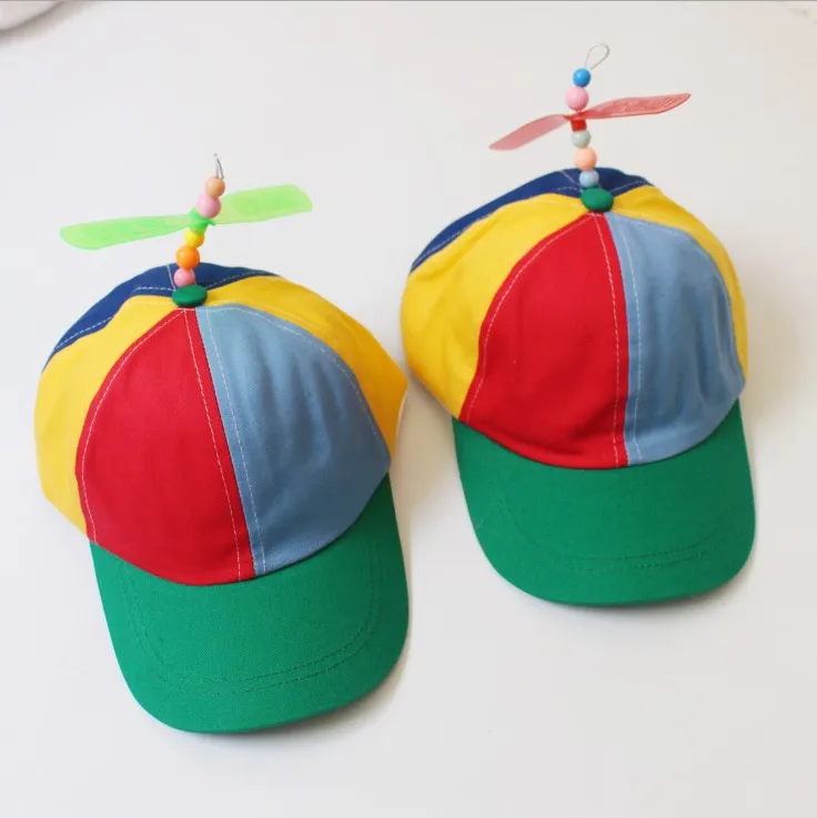 Wholesale Kids Helicopter Propeller Baseball Caps Colorful Patchwork ...