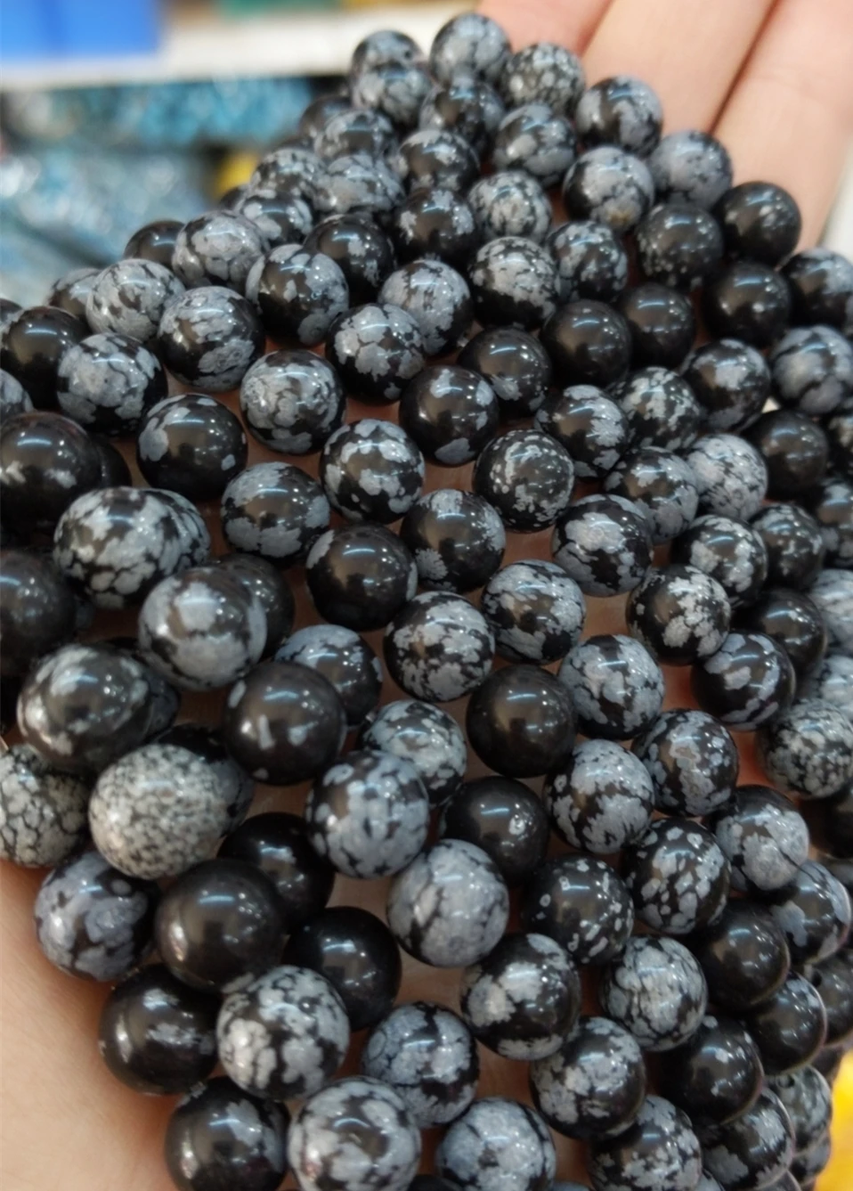 Coffee Snowflake Wholesale Natural Polish Stonebeads Loose Round Beads ...