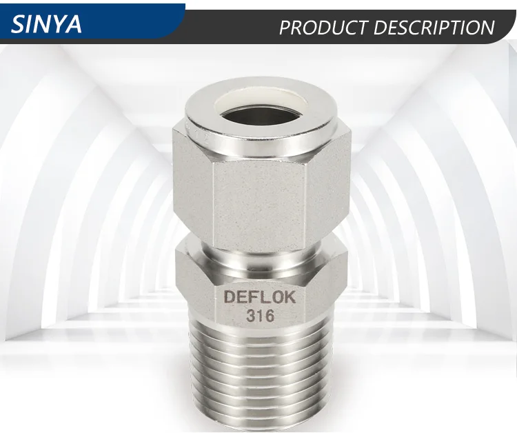 Tube Fitting Metal 316 Stainless Steel 3/8 Inch Npt 1/2 Compression ...