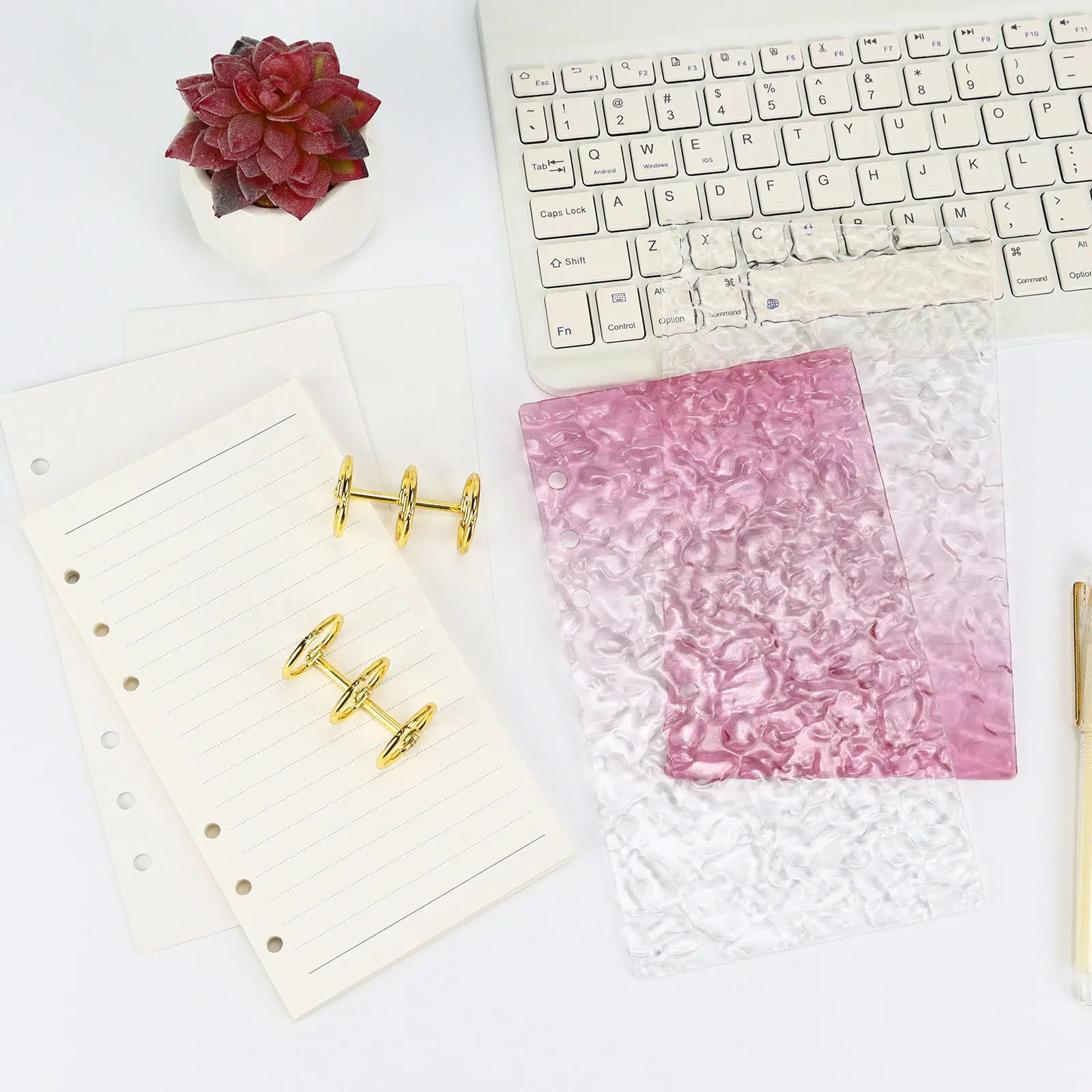 Custom A6 Water Ripple Wave Corrugated Acrylic Binder Cover Hard ...