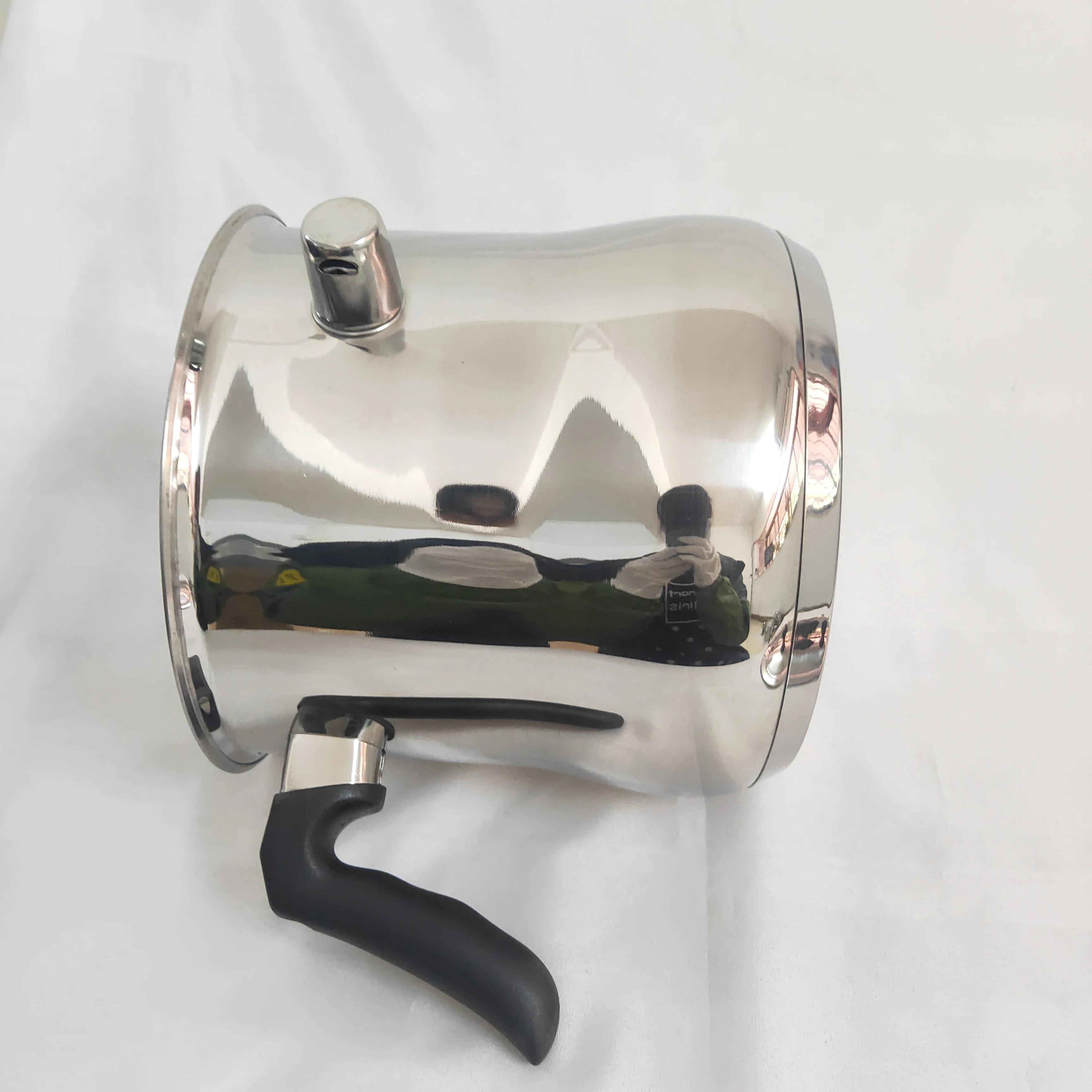 2.5l Belly Shaped Milk Boiling Pot Double Wall Milk Pitcher Kitchen ...