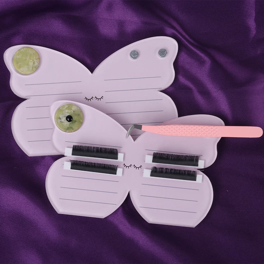 Daily Custom Iridescent Acrylic Butterfly Magnetic Pink Lash Extension ...