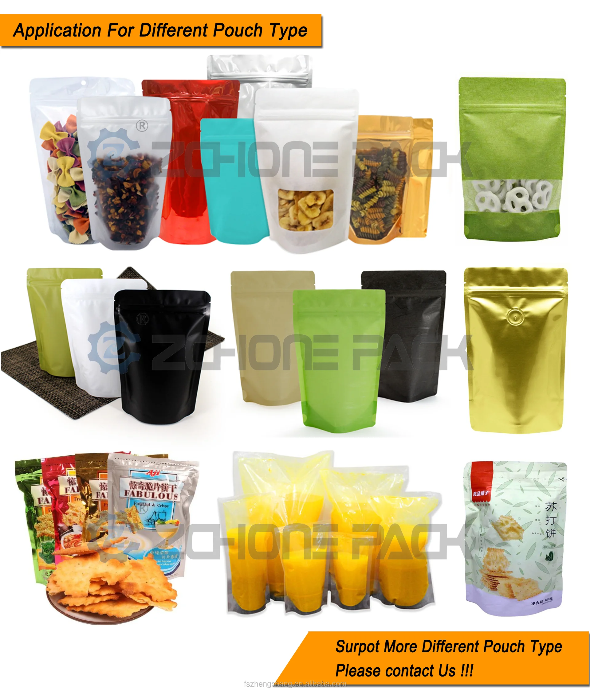 Automatic Doy Bag Zipper Pouch Bag Packing Machine For Liquid Fruit ...