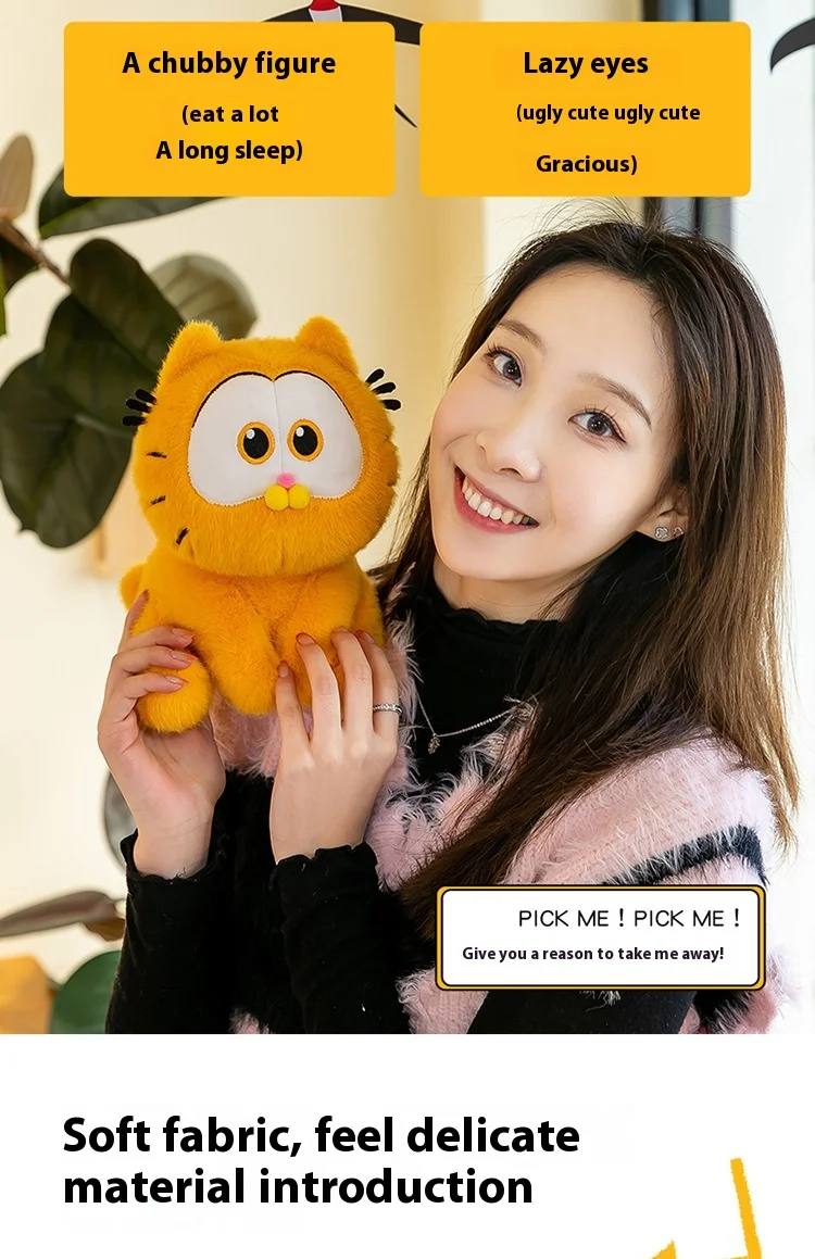 Internet Celebrity Garfield Cartoon Cat Doll Cute Plush Pillow Toy ...