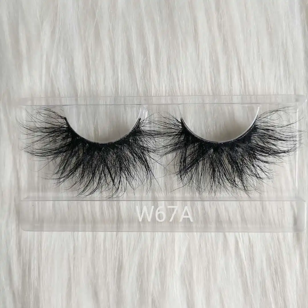 Blue Lash Box Packaging For Thick Full Fluffy 25mm Mink Strip Lashes ...