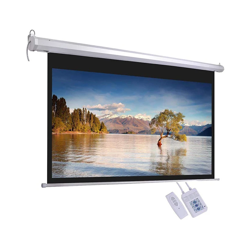 Movie Electric Projector Screen 150 Inch With Remote Control Motorized ...