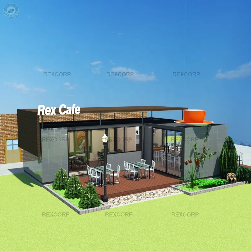 20ft Container Coffee Shop Design Outdoor Modern Container Cafe Bar ...