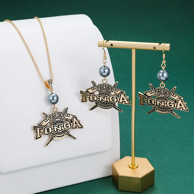 Wholesale Custom 18K Gold Samoan Jewelry Necklace Earrings Set Hawaii ...