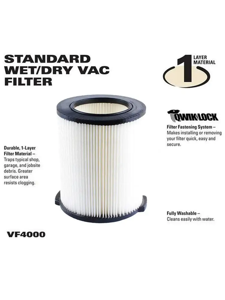 Replacement Ridgid Vf4000 Filter 1 Layer Wet Dry 5-20 Gal & 6-9 Gal ...