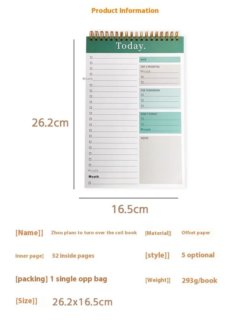 Hot Sale Customizable Weekly Plan Schedule Planner B5/A6 Size with ...