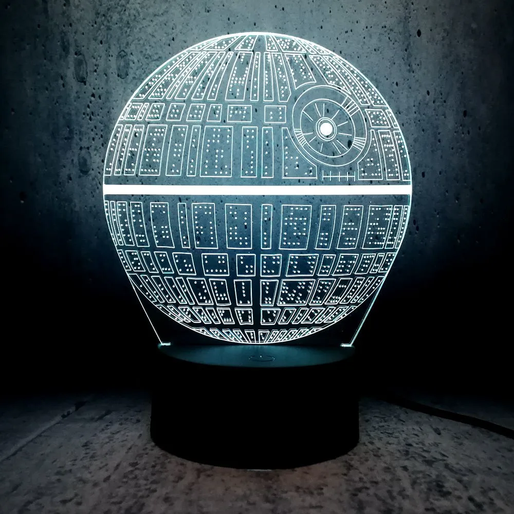 Death Star 3d Led Lamp Night Light Multicolor Bulb Decorative Gift Rc ...