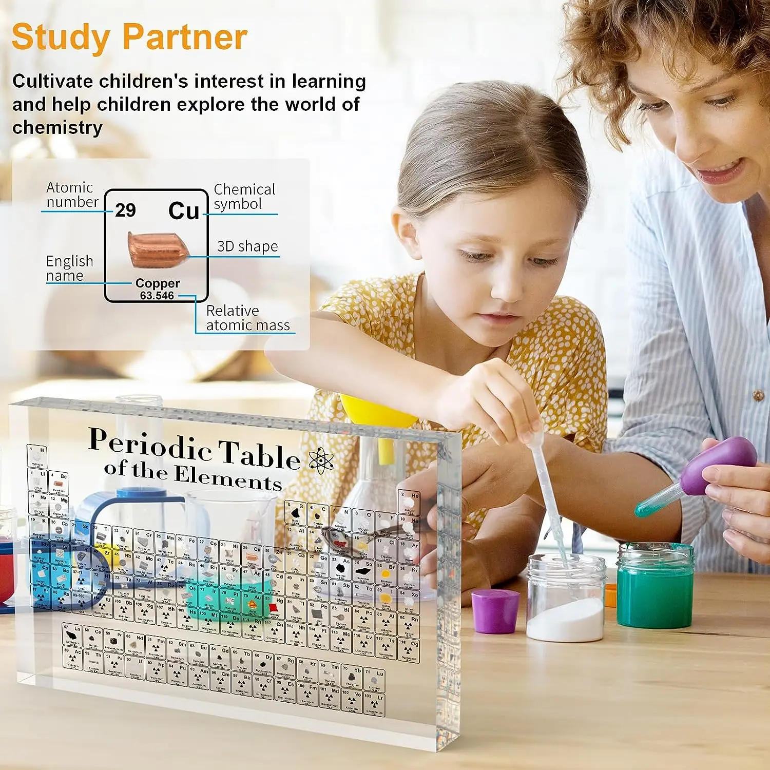 Clear Chemistry Periodic Table Display Stand Acrylic Periodic Table ...
