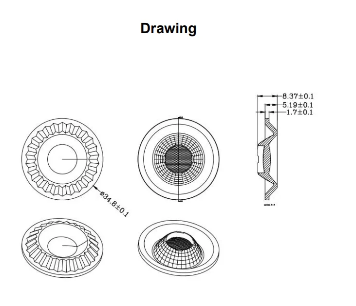 Nichia COB LED Focusing Lens DK3560-JC - 90% Efficiency
