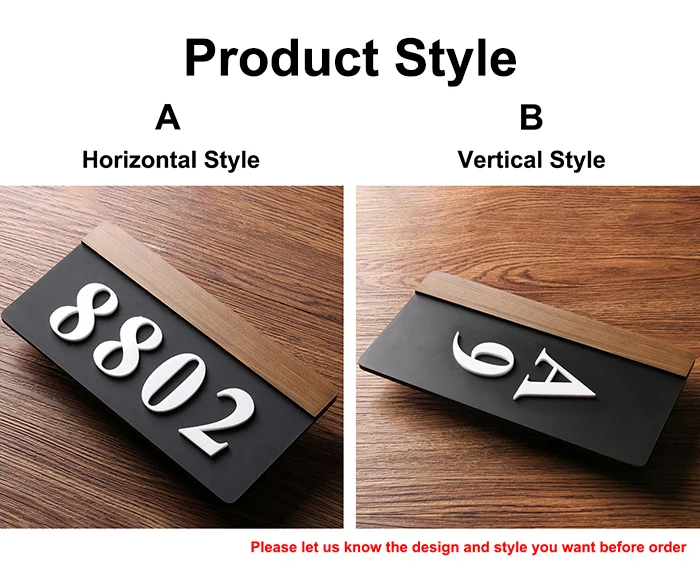 Acrylic Modern House Number Plaque for Door Decoration - ODM