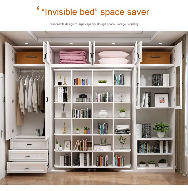 Custom Furniture Murphy Bed with Rotating Invisible Wall Bed Wardrobe ...