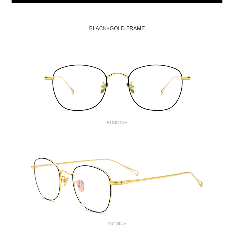 Borregls Pure Titanium Glasses Women Retro Prescription Eyeglasses Men ...