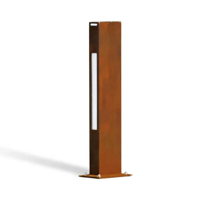 Rust Corten Steel Bollard Post With Base Plate - Buy Landscape Lighting ...