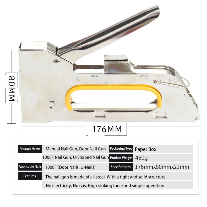 Manual Yard Stapler U-shaped Nail Shot Nail Gun Advertising Door Shaped ...