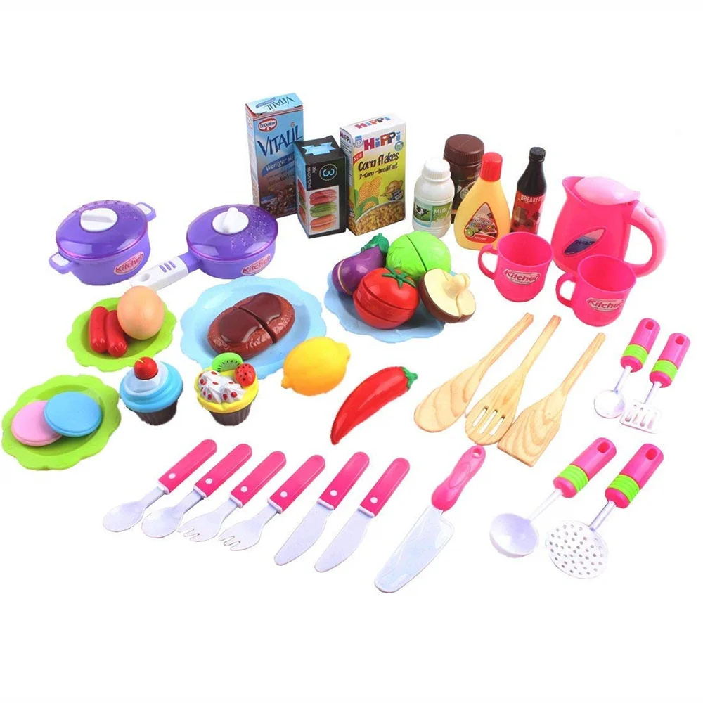 Modern Kitchen Toy Set,Pink Pretend Play Plastic Kids Kitchen Toy For ...