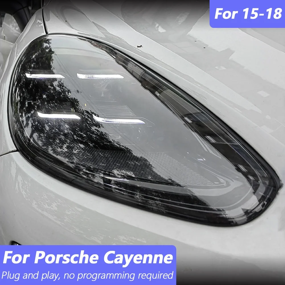 For 2011-2018 Porsche Cayenne Led Headlights 958.1 And 958.2 Upgrade 2024 Blackened New Version ...