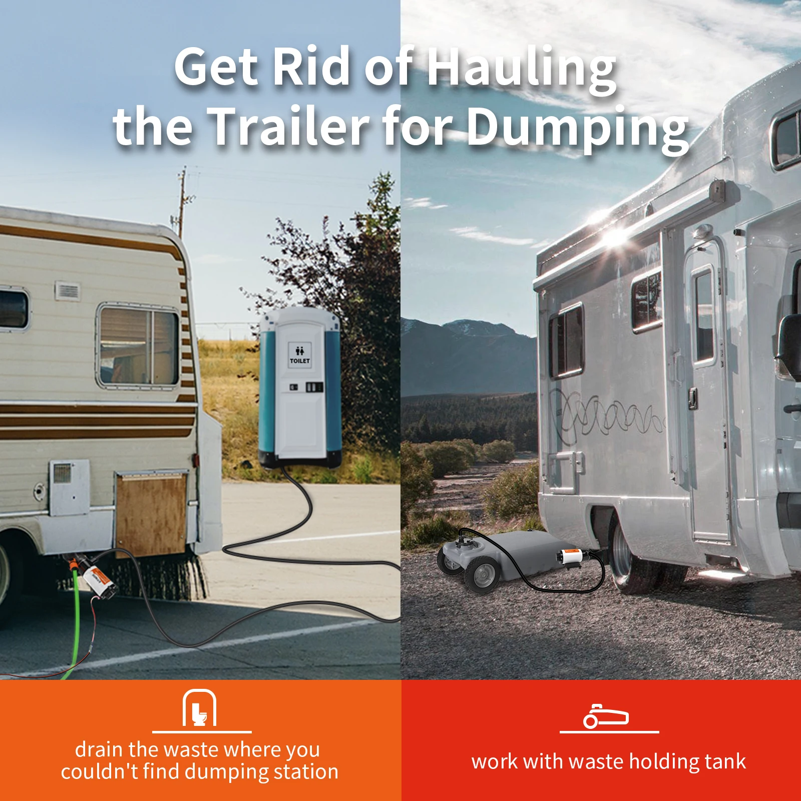 Rv Macerator Pump 12v 12gmp Rv Waste Pump With Garden Hose Discharge ...