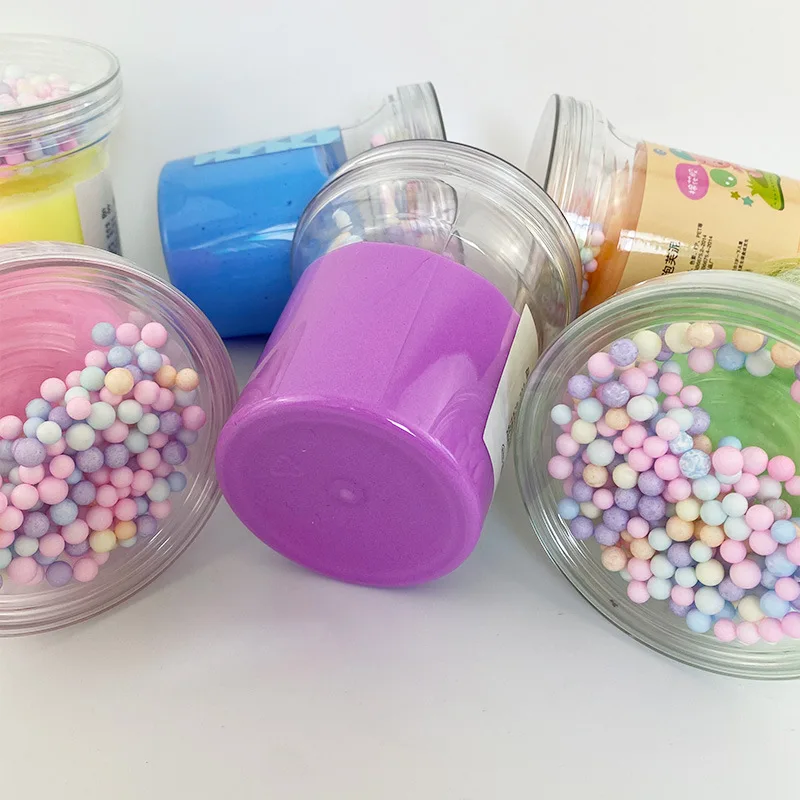 Cotton Puff Mud Slime Puff Glue Diy Children Color Mud Plasticine Toys ...