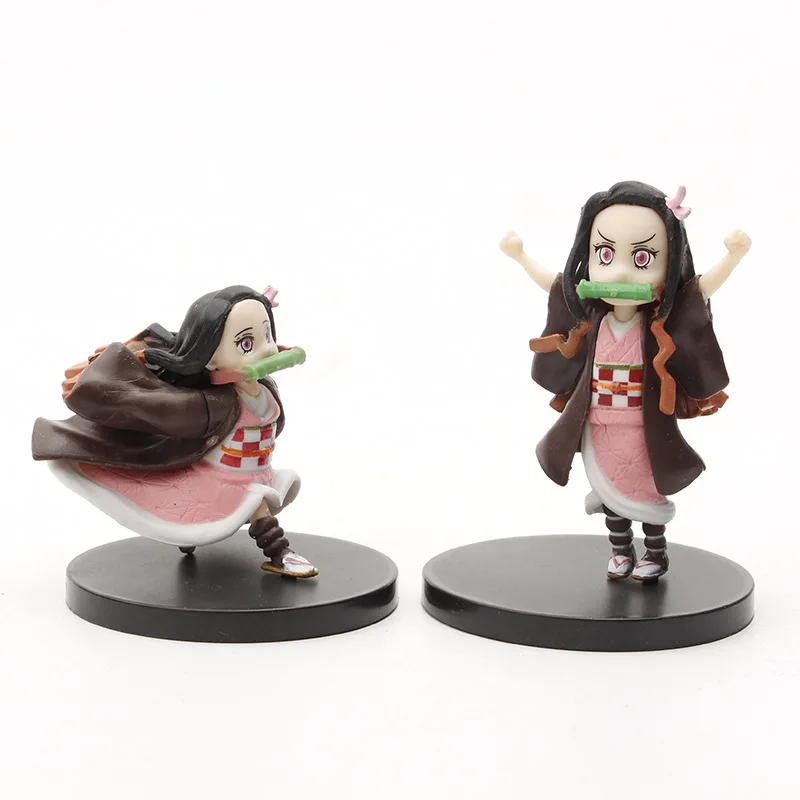 Nezuko Figure with Box Bamboo Basket - Demon Slayer Mini Figurine Set
