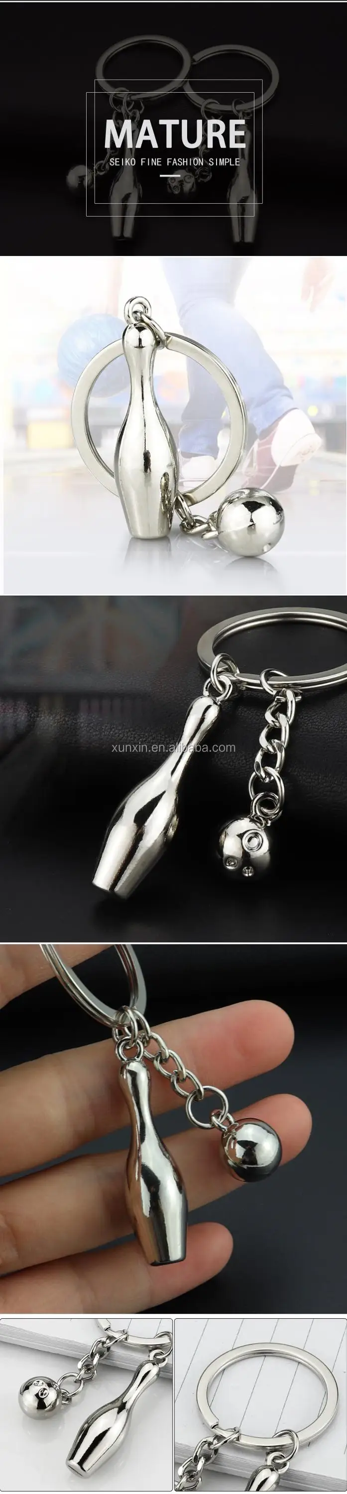 A Bowling Club Key Chain Key Ring Sport Custom Bowling Pin Keychain ...