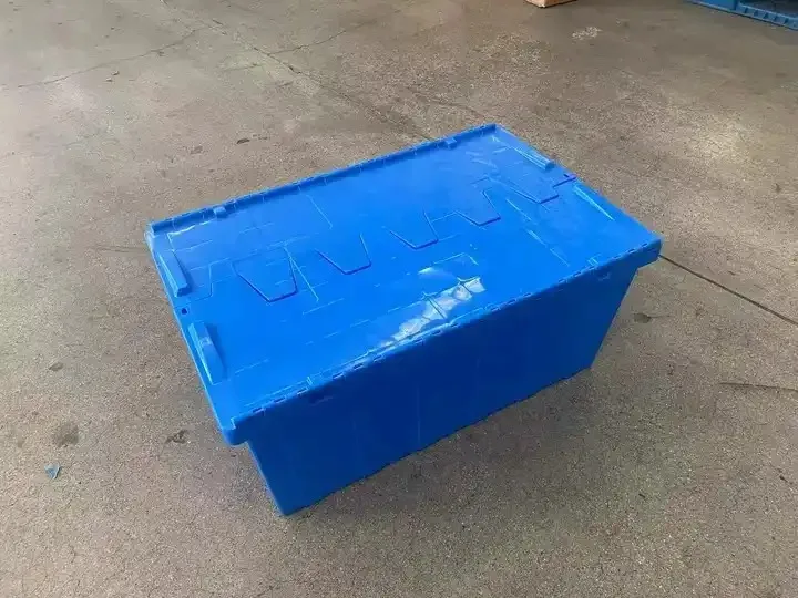 Heavy Duty HDPE Plastic Storage Container Tote Box Crates with Hinged ...