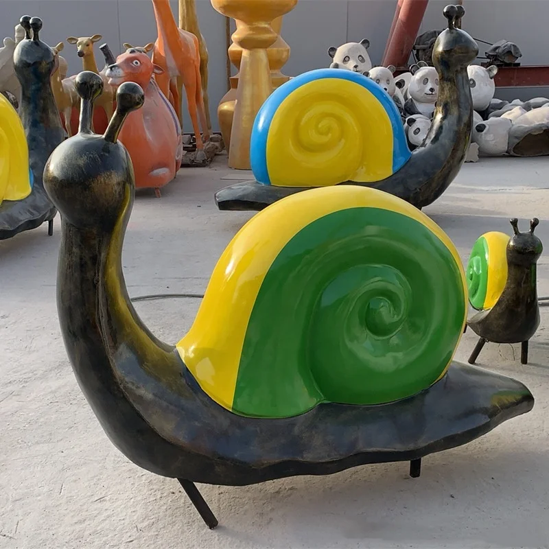 Customize Outdoor Fiberglass Animal Snail Statue Sculpture Life Size ...