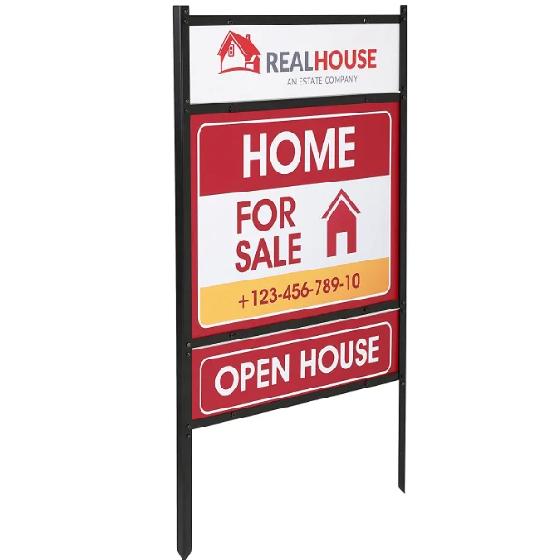 Customized Popular Black Metal Streets & Road Sign H Frame Real Estate ...
