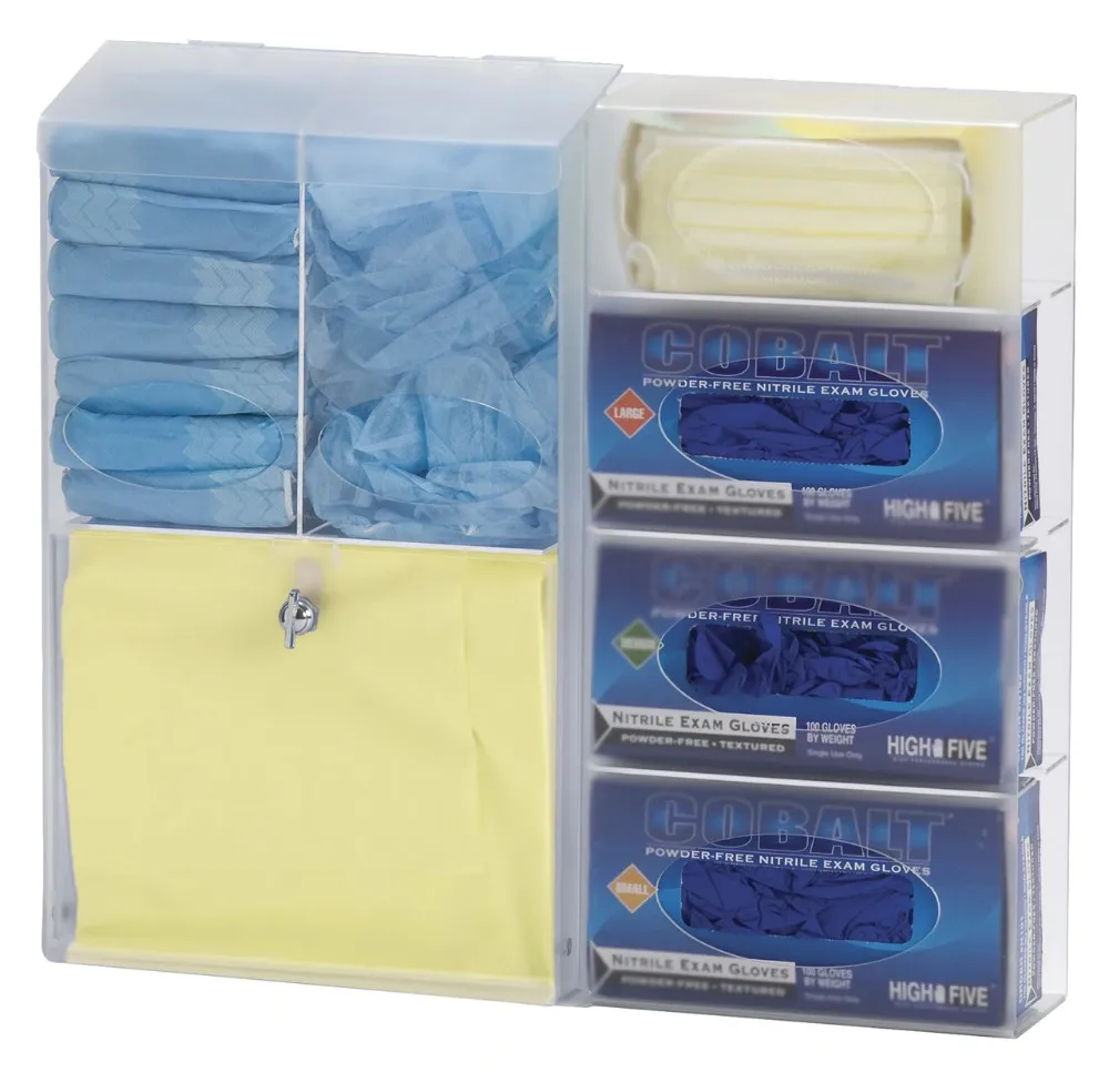 Clear Acrylic All-in-One Lab Organizer - Glove Dispenser