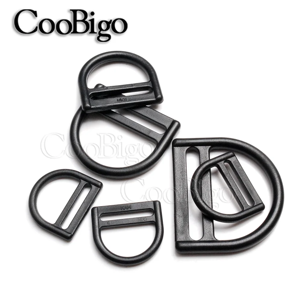 100pcs Plastic D-ring Slider Adjustable Buckle 20mm 25mm 32mm 38mm For Backpack Strap Luggage ...