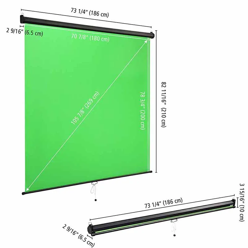 2*1.8M Retractable Green Screen - Perfect for Live Streaming