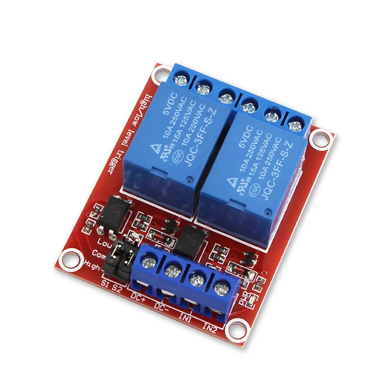 2 Channel Relay Module 5V 12V 24V High and Low Level Trigger Relay ...