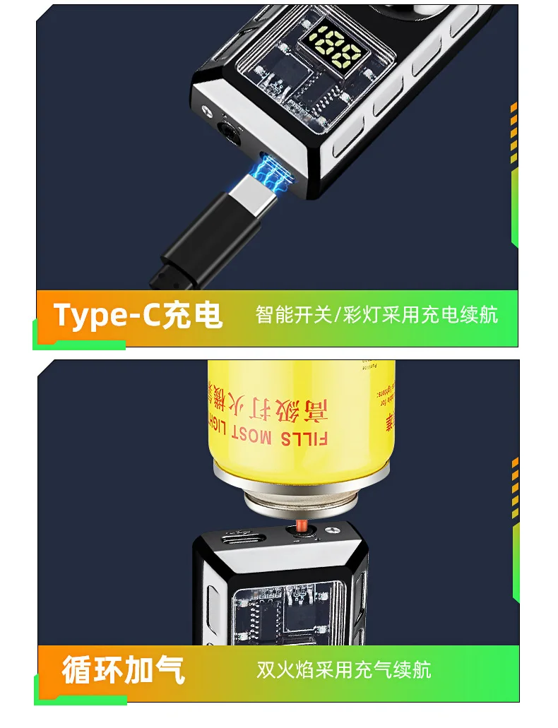 2025 High-Tech USB Metal Windproof Lighter - Smart & Stylish