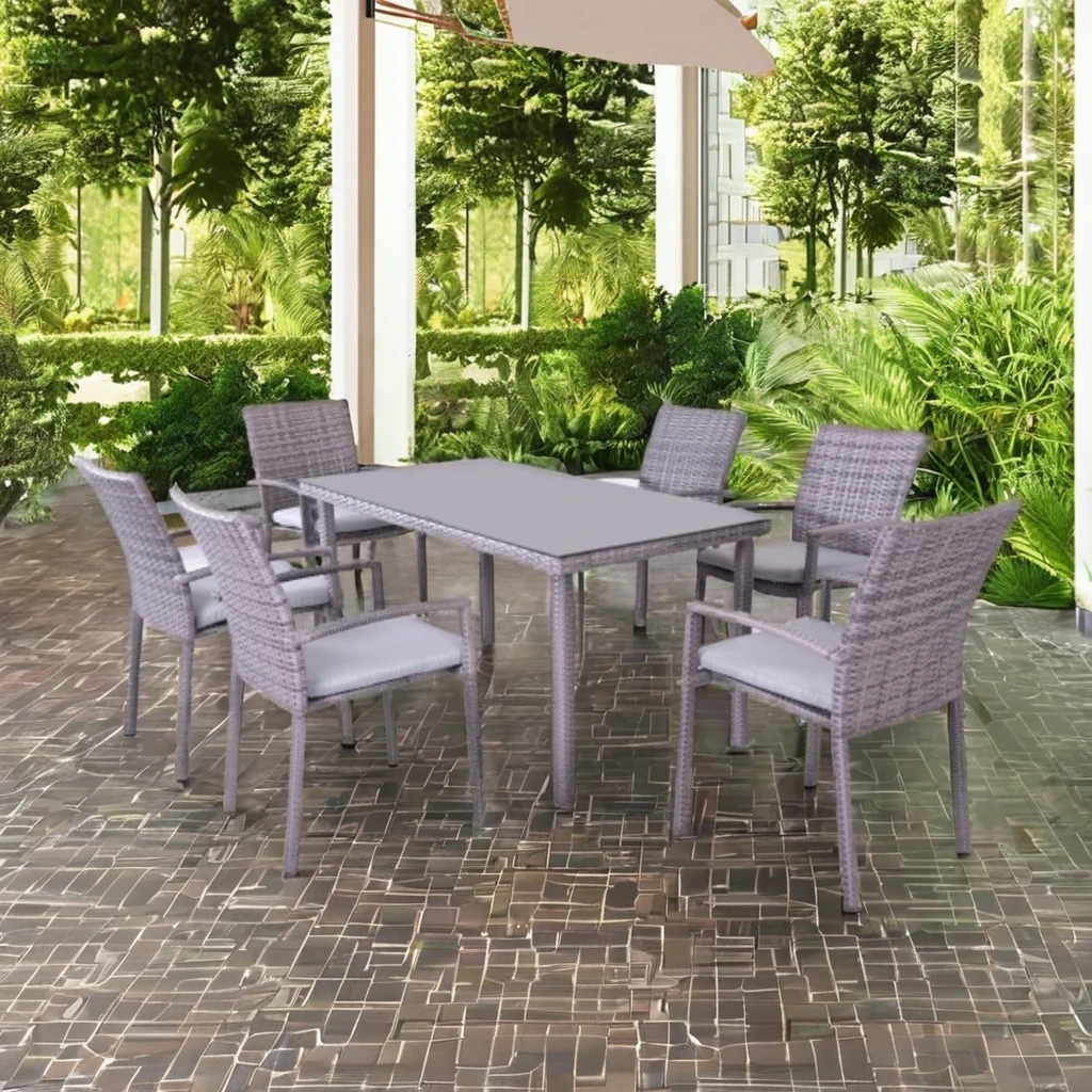 Elegant Waterproof Outdoor Garden Dining Set for Restaurant Furniture ...