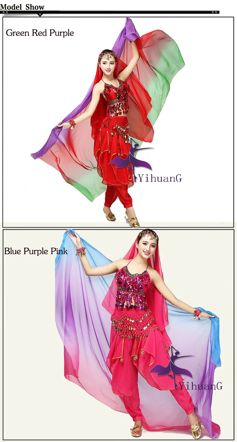 220*120cm Customize Colorful Dance Scarf Women Belly Dance Veil ...