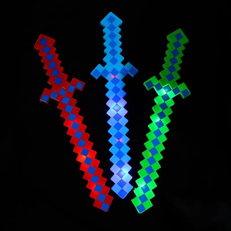 2023 New Luminous Toy Plaid Sword Luminous Sound Plaid Sword Mosaic ...