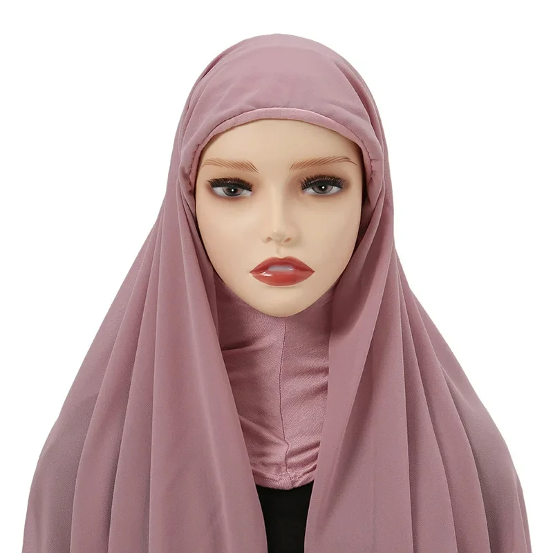 Yomo 2023 Indonesia Plain Muslim Instant Modal Hijab Women Long Instant ...
