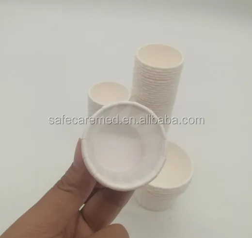 Disposable Paper Medicine Cups - White, Round, and Safe