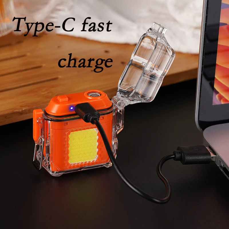 Type-c Rechargeable Waterproof Outdoor Lighter Waterproof Windproof ...