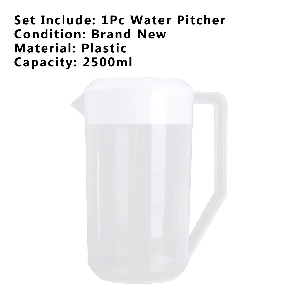 Large Capacity Pp Plastic Water Pitcher 2500ml Transparent Cold Water ...