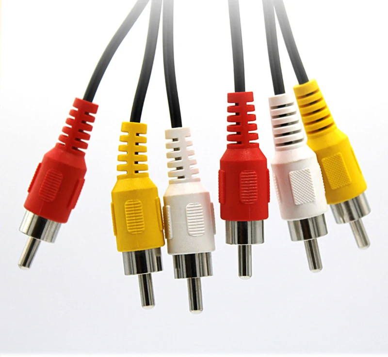 Rgb Red White Yellow 1.5m Triple 3 Rca Phono Male Plug To Plug Audio ...